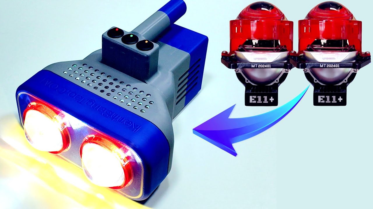 V2 - Twin Bi-Led Projector Lens 70W - DIY led flashlight 140W - YouTube