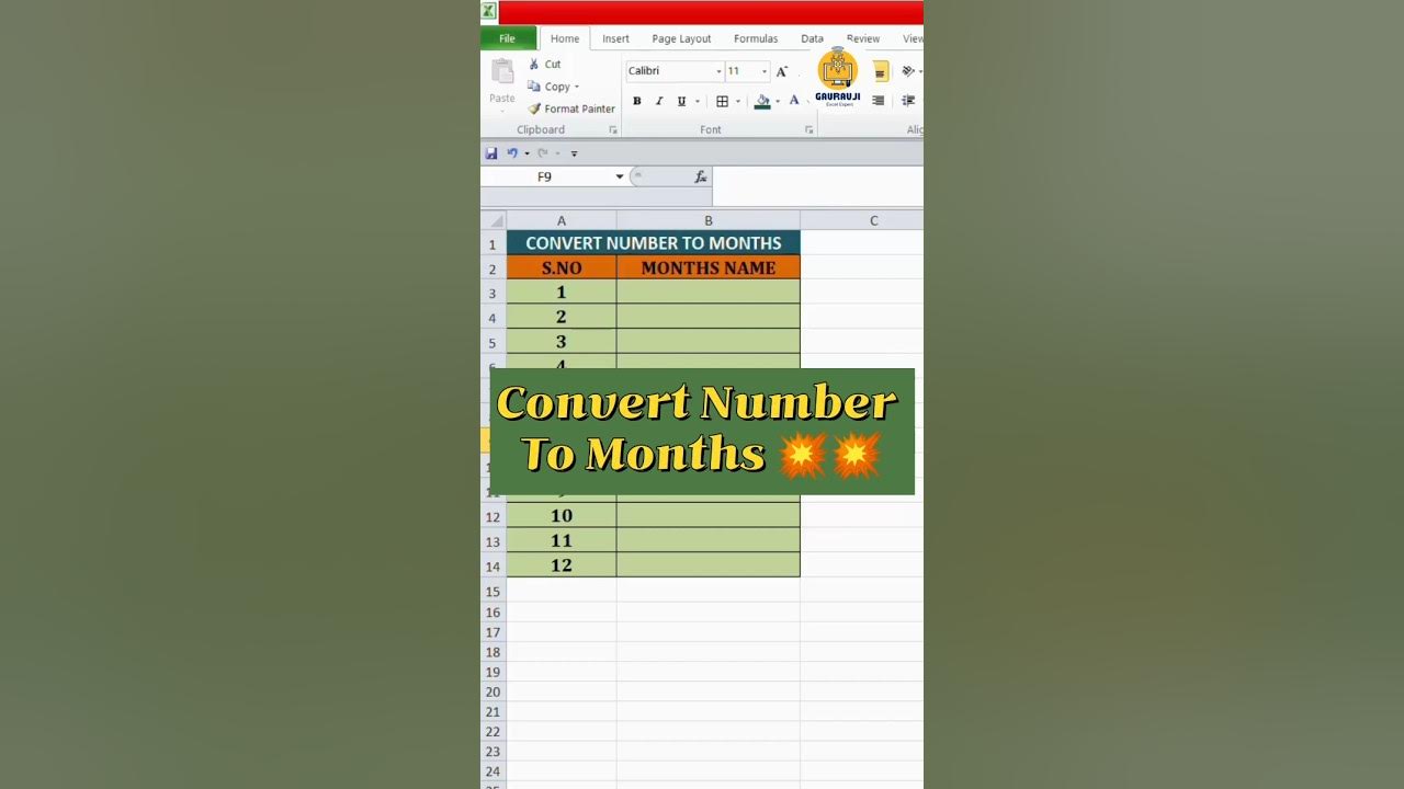 Convert Number To months 💥 #excel #excelformula#gauravjiexcelexpert #exceltutorial #tricks # ...