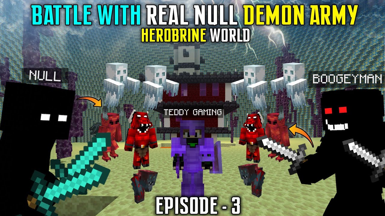 😱BATTLE WITH REAL NULL DEMON ARMY - JIN TOOK ME TO HEROBRINE WORLD ...