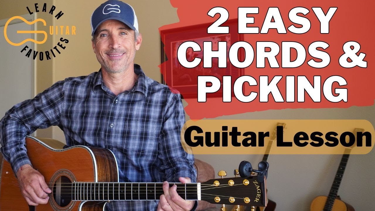 The Easiest 2 Chord Transition for Beginners & Easy Picking Lesson ...