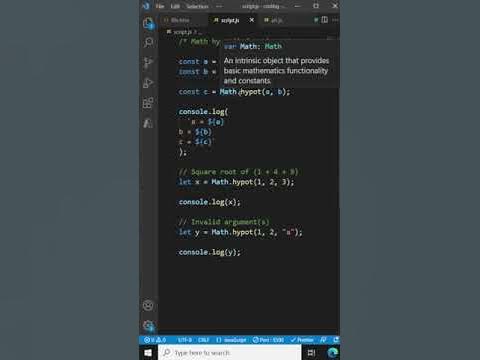 JavaScript Math hypot() method - JavaScript Tutorial for Beginners - YouTube