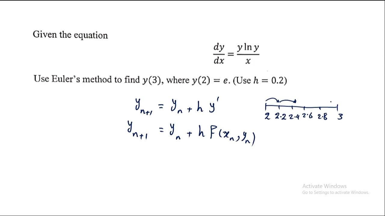 Solving D.E using Euler method - YouTube