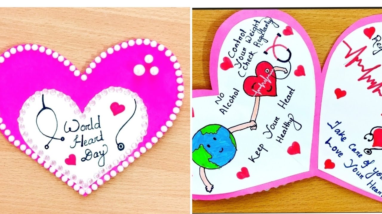 World Heart day Card/World heart day/Beautiful heart day card idea ...