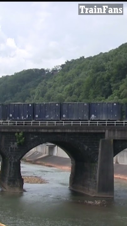 #shorts Train Over Stone Bridge NS 4508 & NS 8165 Locomotives #trains - YouTube