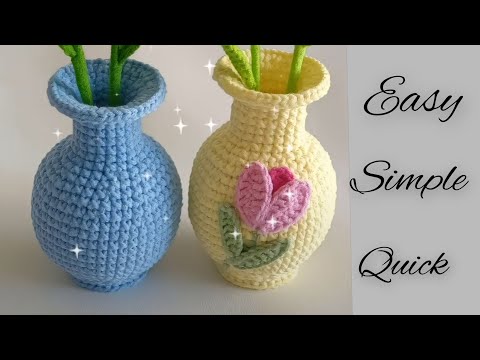 How to crochet flower vase for beginners || step-by-step #tutorial 