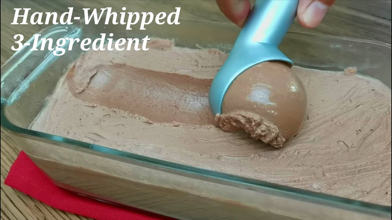 3-Ingredient Chocolate Ice Cream (HAND-WHIPPED NO MACHINE)