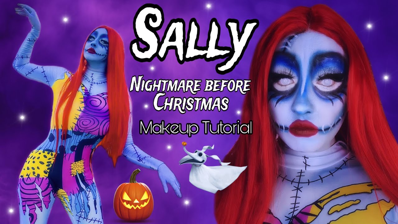 Sally Nightmare Before Christmas | Makeup Tutorial 🪡💀🎅👻🌗 - YouTube