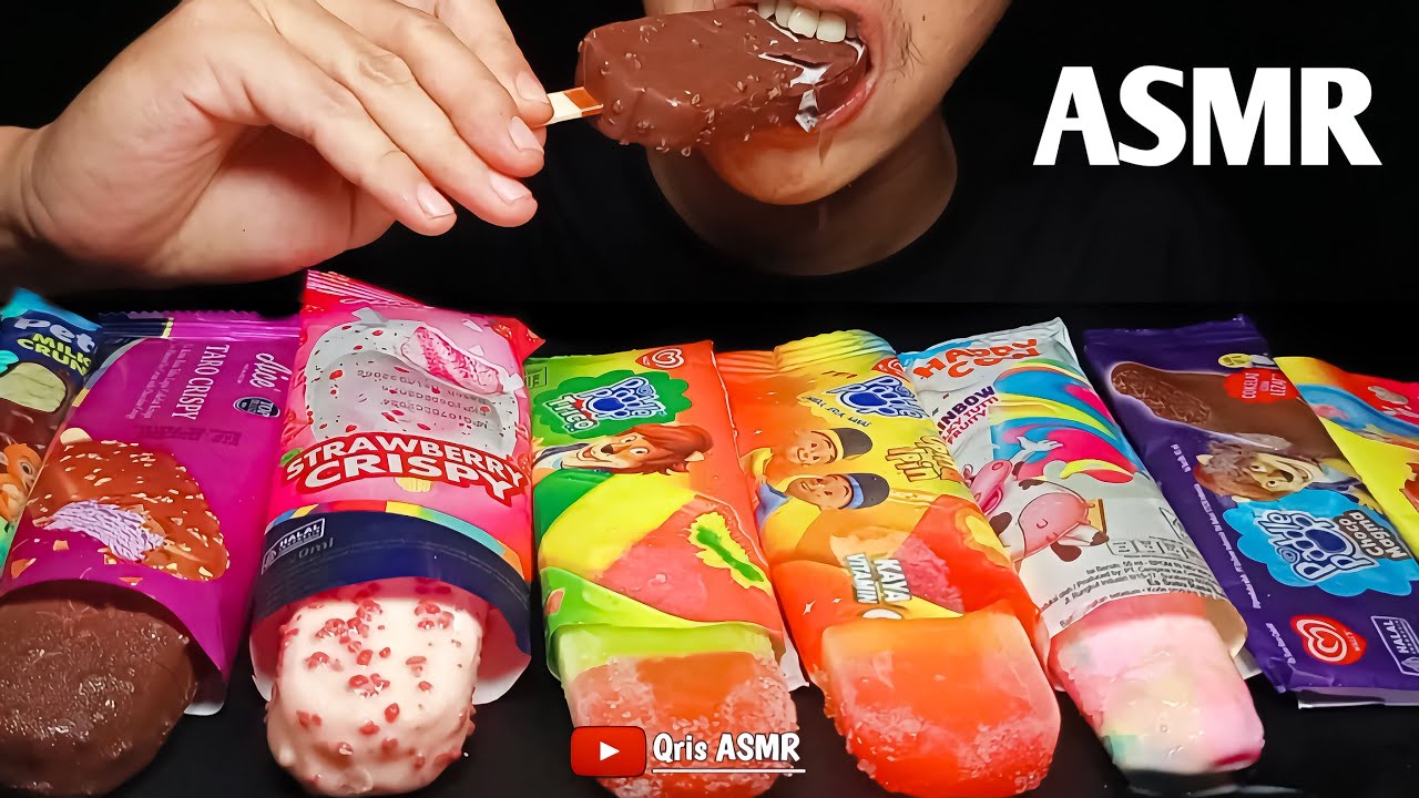 ASMR Ice Cream Paddle Pop Choco Magma, Upin & Ipin, Strawberry Creamy ...