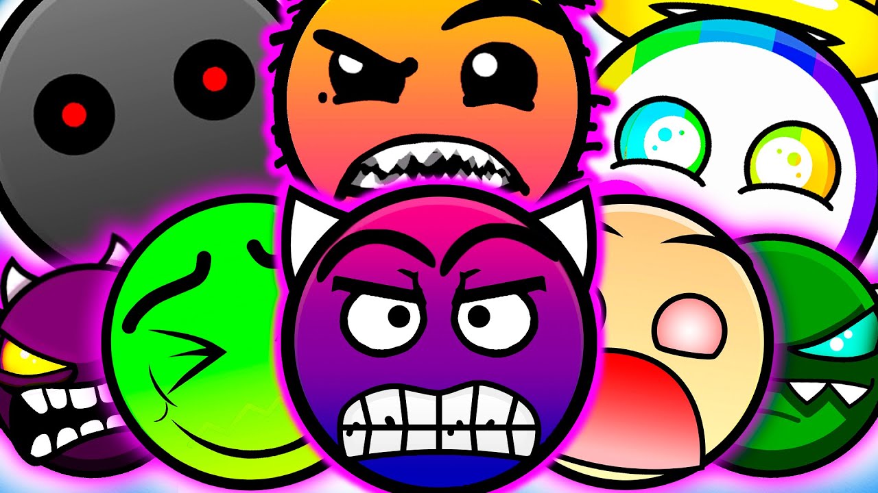 NEW CUSTOM Geometry Dash Difficulty Faces V1 But It's REVERSE (Version ...