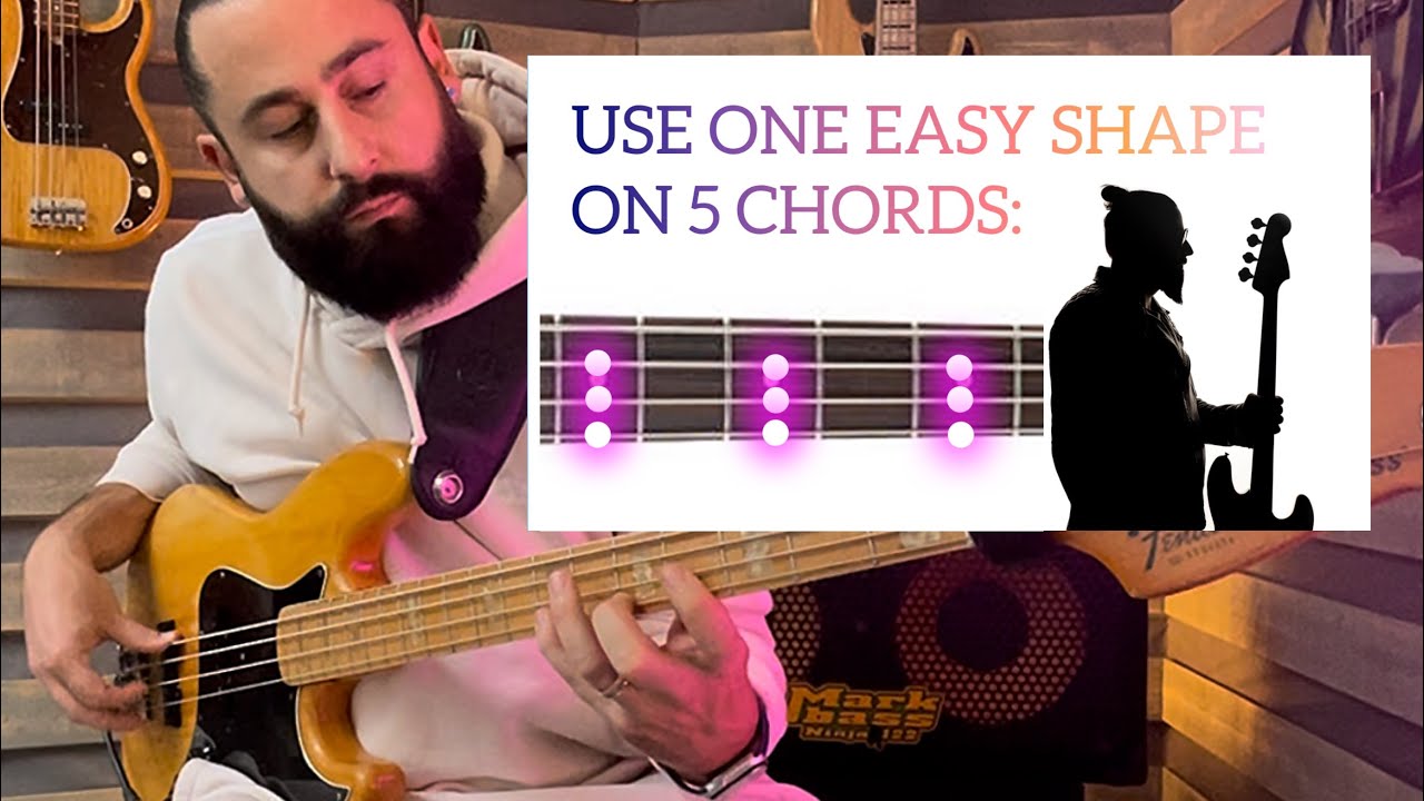 Use ONE EASY SHAPE for 5 different chords!🔥 Pro BASS tips & tricks ...