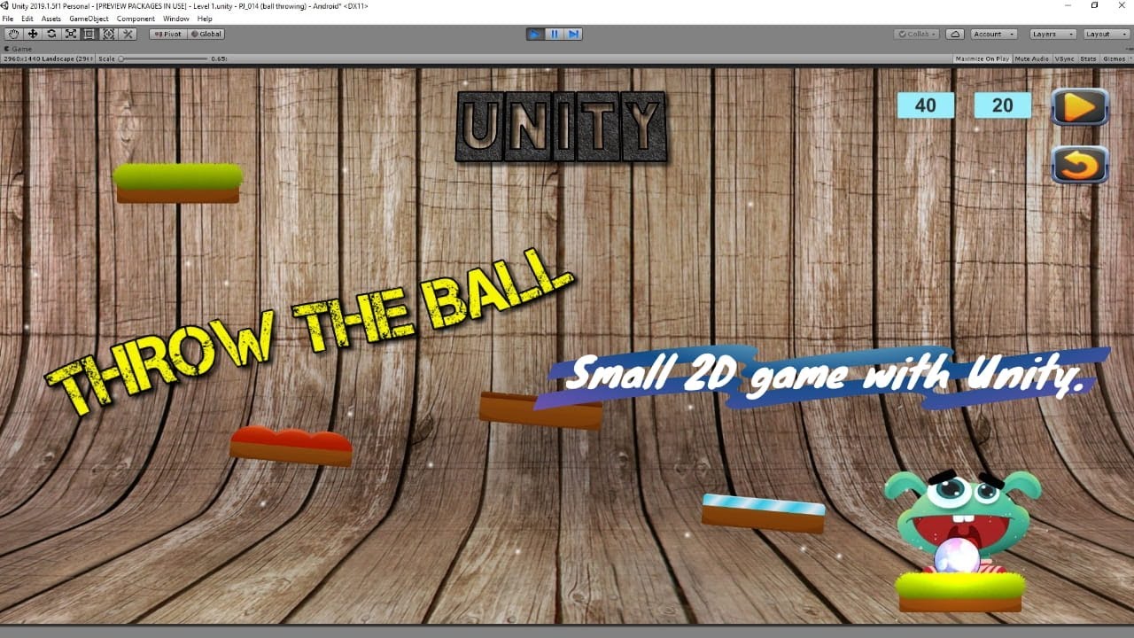 Throw the ball _ small 2D game with Unity - YouTube