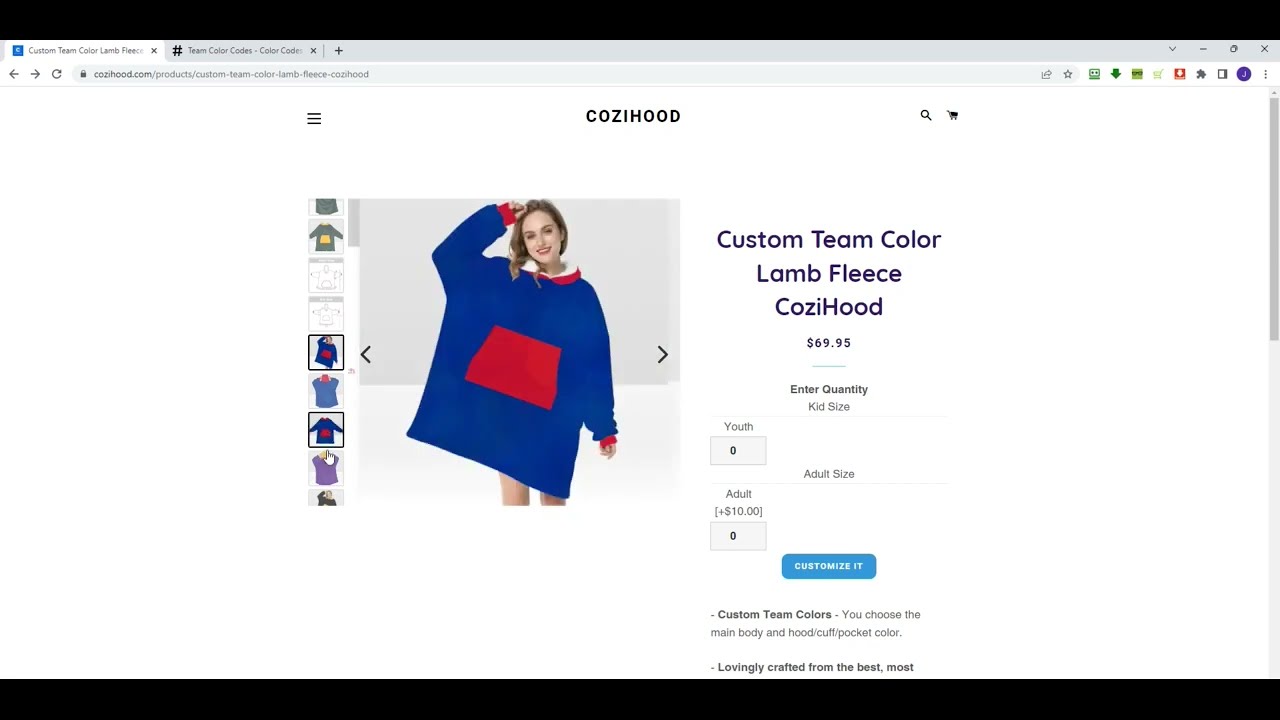 Custom Team Color CoziHood Color Tutorial - YouTube