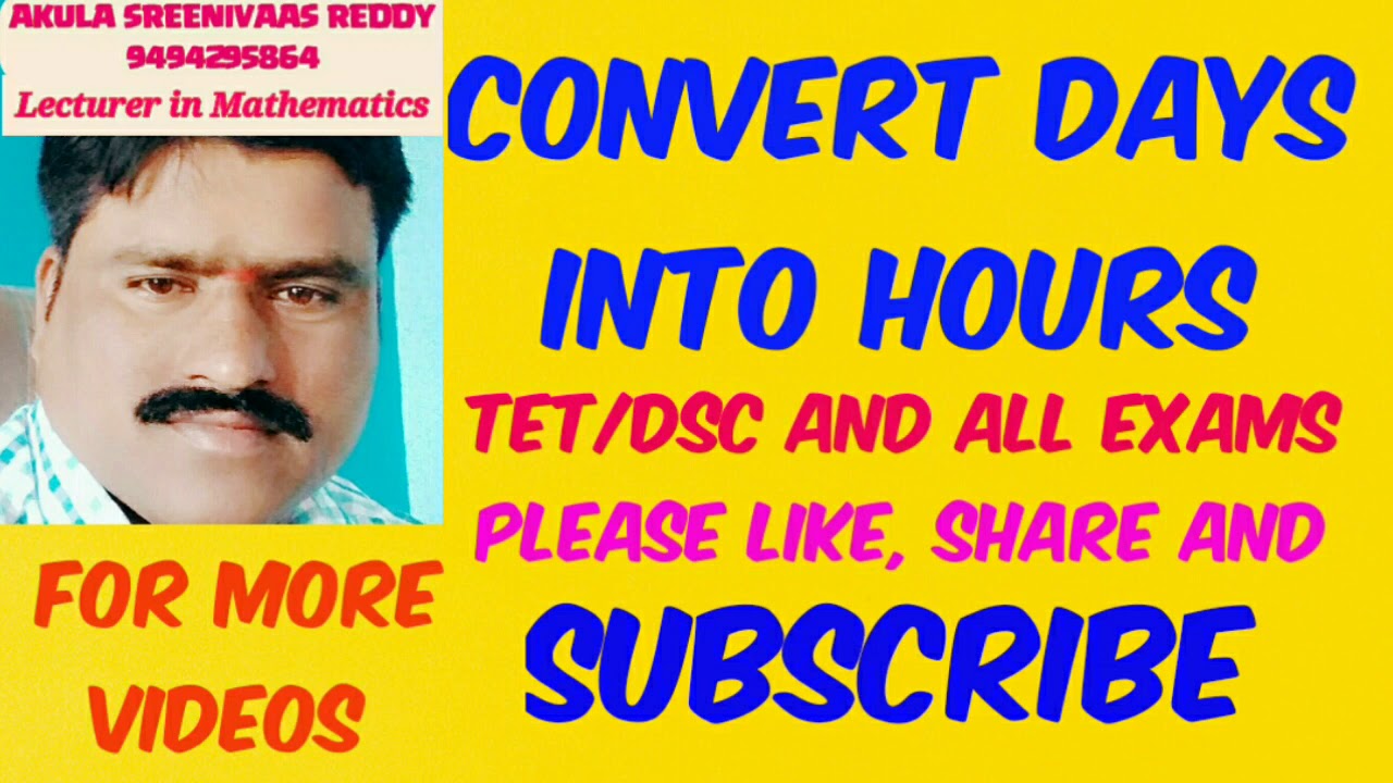 Conversion of days into hours (Basic maths ) - YouTube