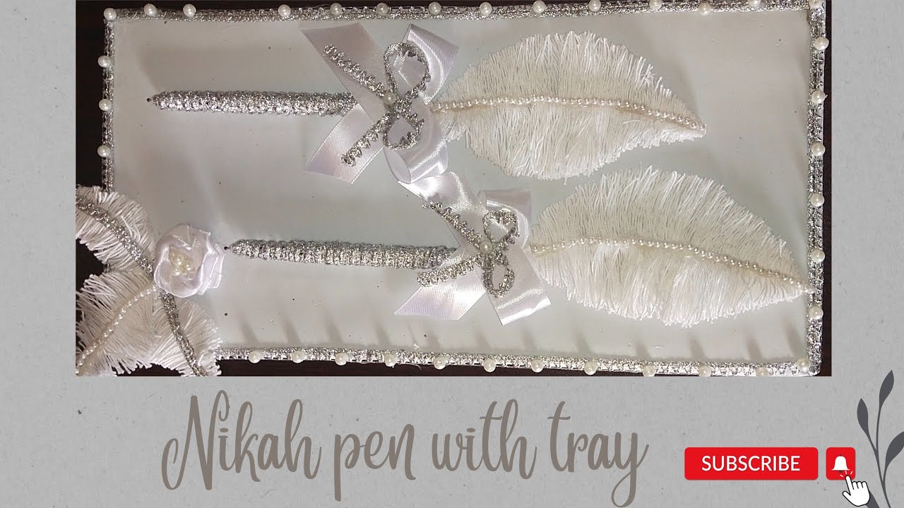 How to make nikah pen with tray|Handmade nikah pen - YouTube