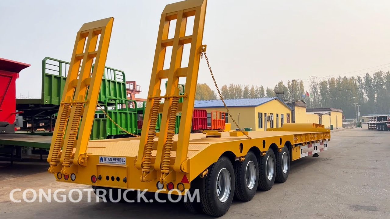100 ton Semi Lowbed Trailer Truck for Sale in Congo - YouTube