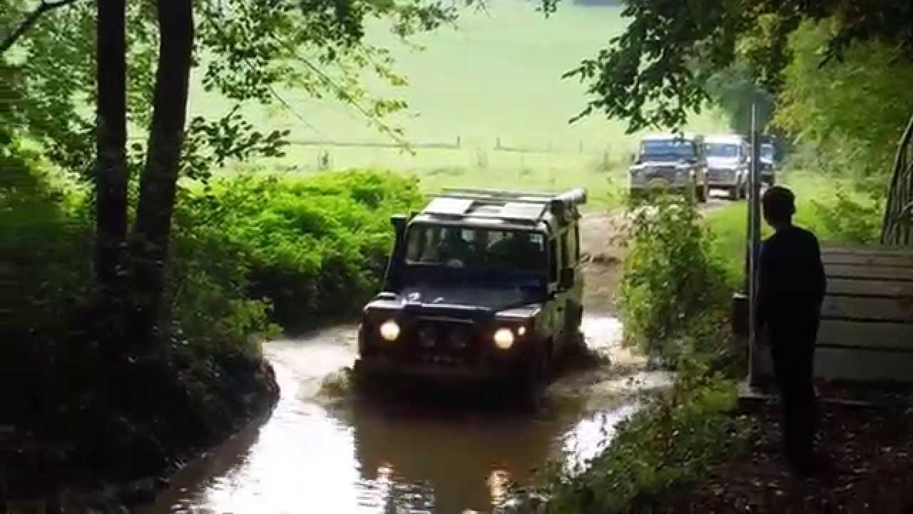 Defender 110 Wading in the French Ardennes - 1 - YouTube