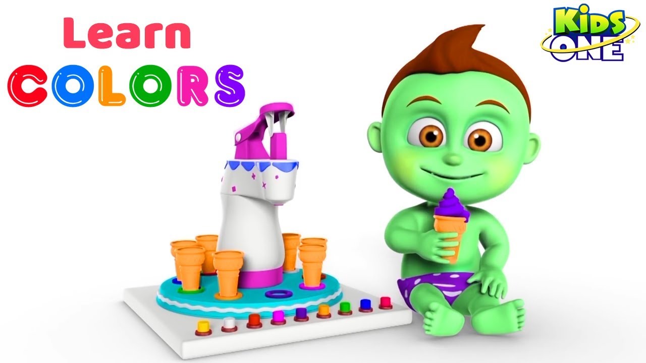 Learn COLORS with Ice Cream Machine For Kids | KidsOne - YouTube