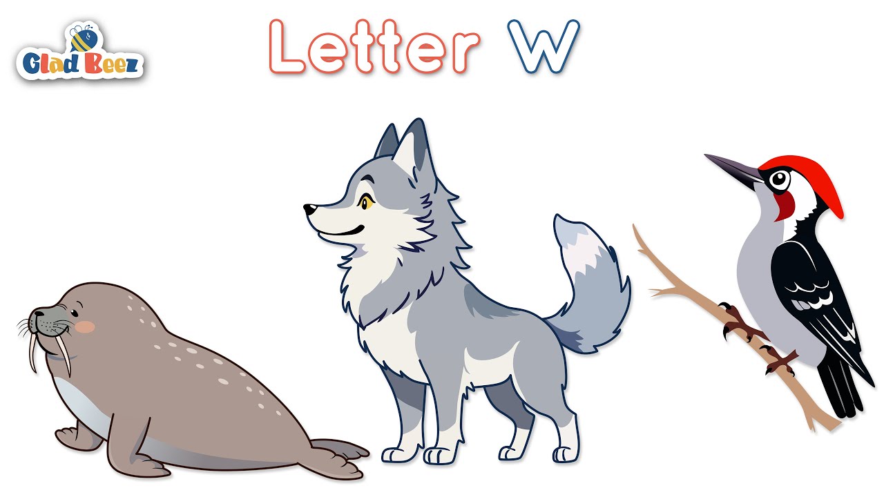 Learn letter W with Animal Names | ABCs Learning | learning video for ...
