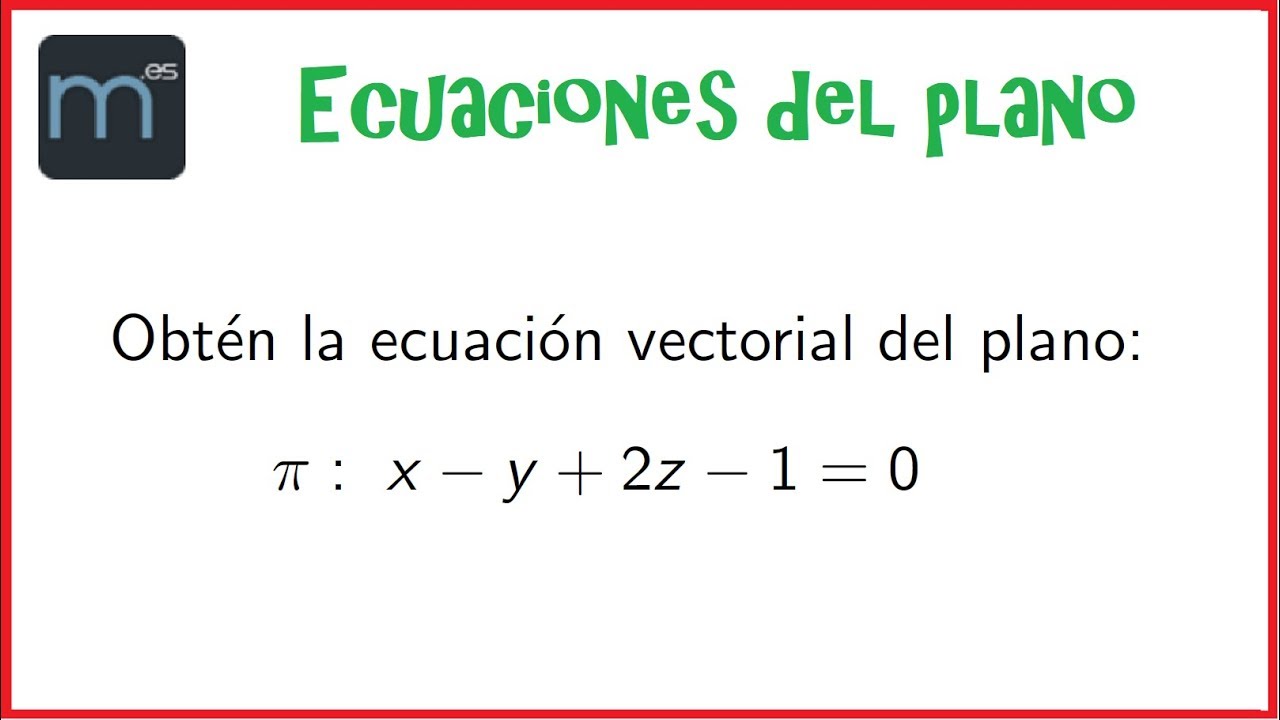 De ecuación cartesiana a vectorial del plano, ecuaciones del plano ...