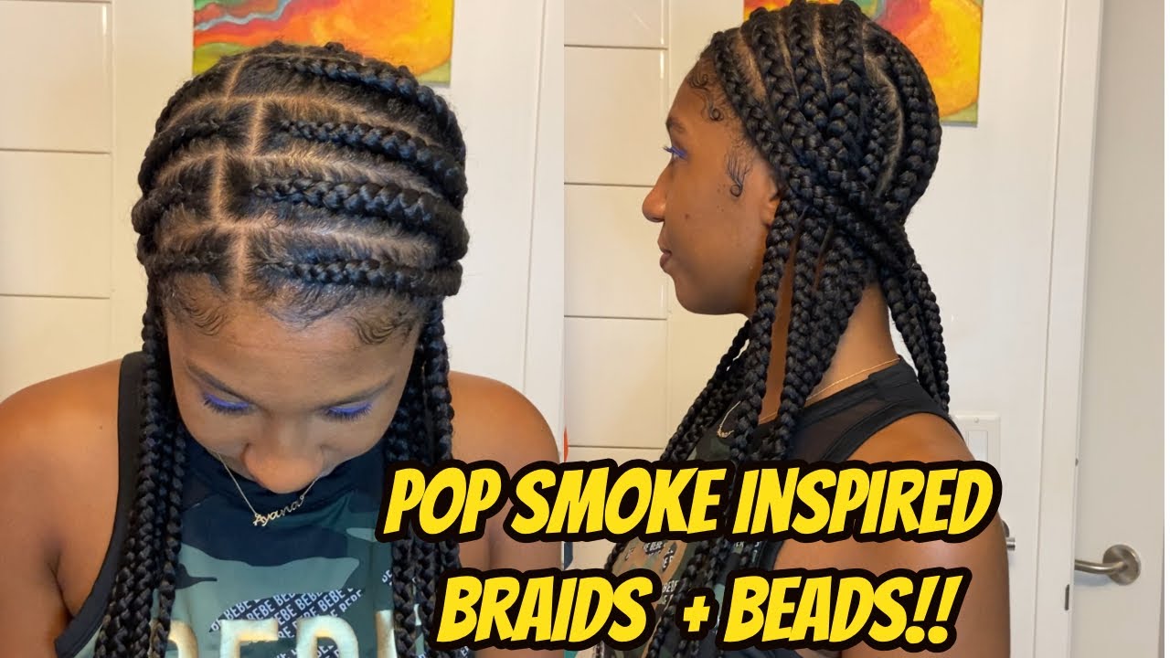 Pop Smoke Inspired Braids w/ Beads - YouTube