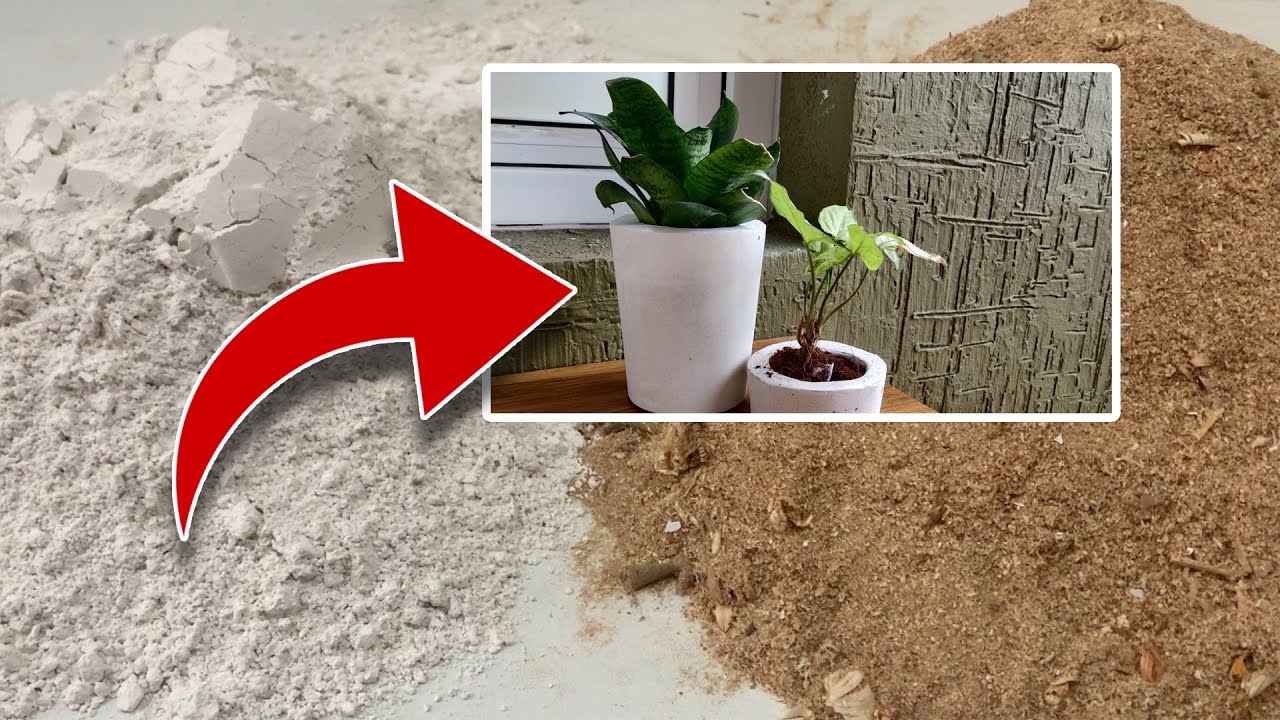 How To Make Planter From Plaster Of Paris And Wood Powder - YouTube