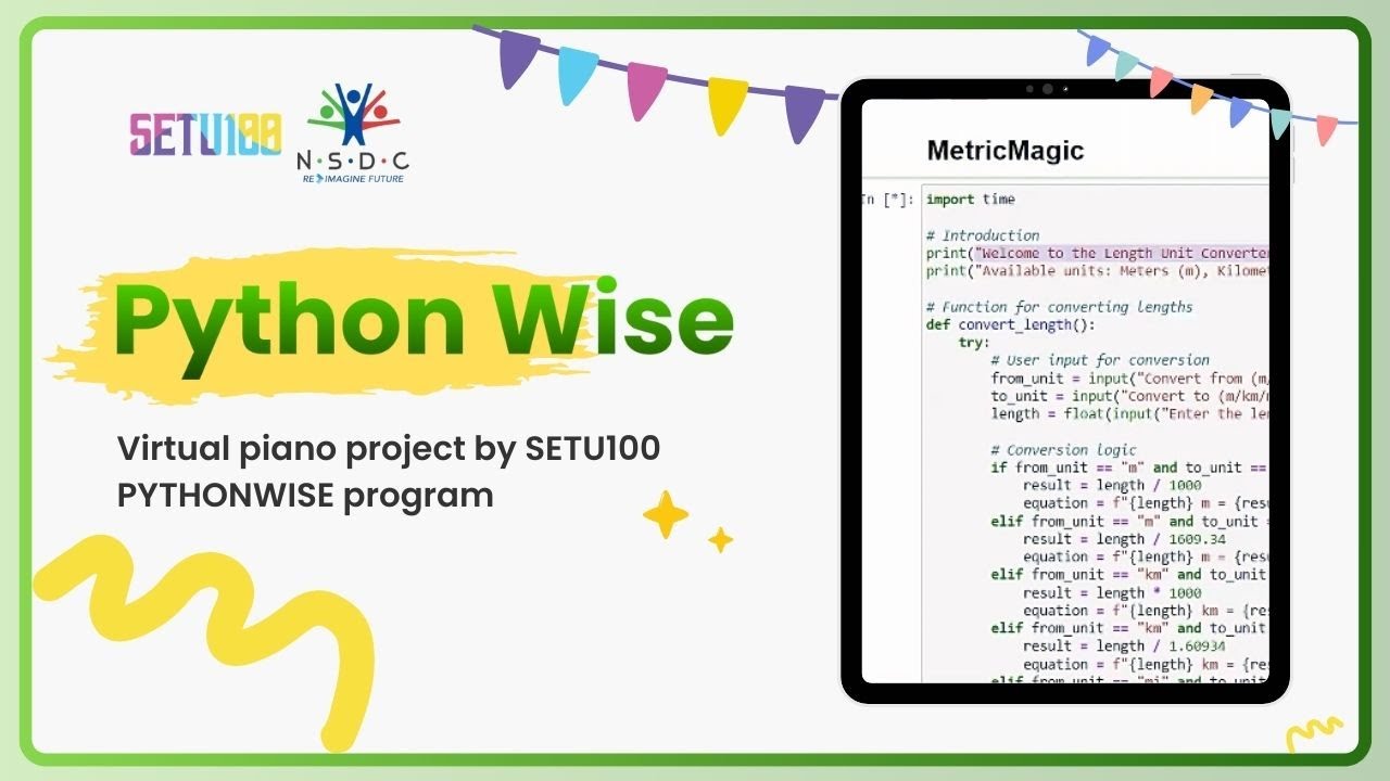 Metric Conversion Project By SETU100 PYTHONWISE Program - YouTube