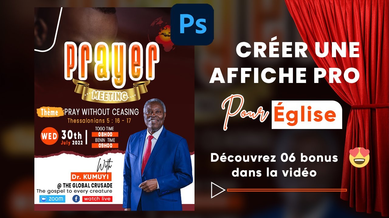 Comment créer une affiche d'église avec Photoshop - YouTube