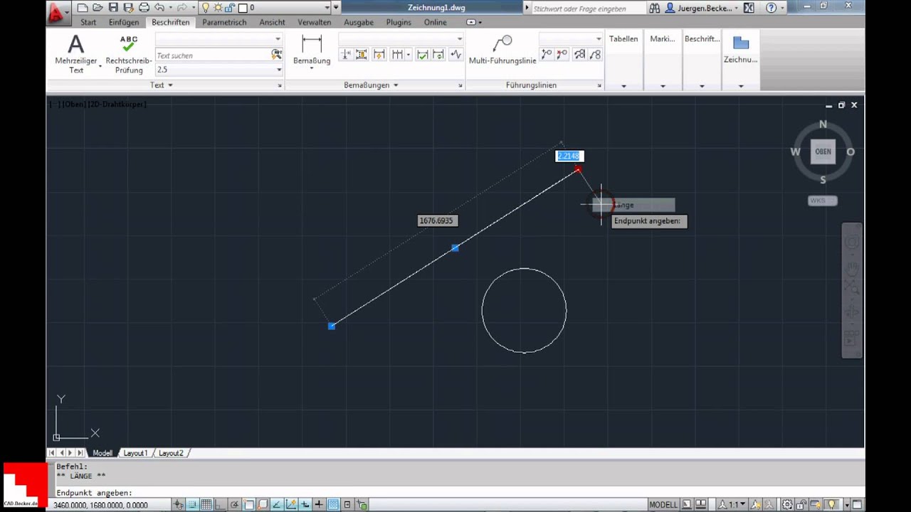 AutoCAD 2012: Multifunktionsgriffe (Linien / Bemaßungen) - YouTube
