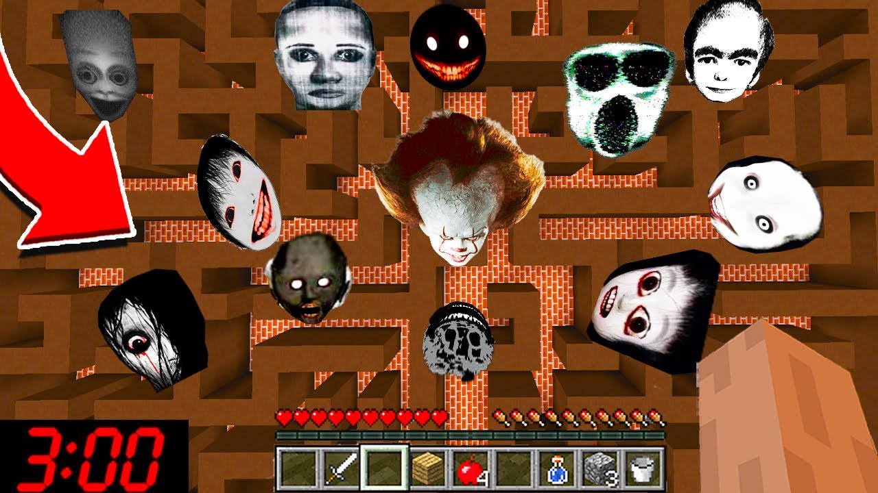 PENNYWISE CLOWN AND ALL NEXTBOTS IN BIG MAZE CASHED ME in MINECRAFT ...