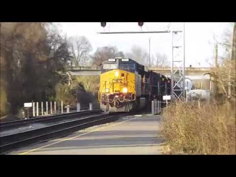 [CSX] Q401-23 [CSXT ES44AH 922] Rushes outta Fayetteville moments after the Military train cross ...