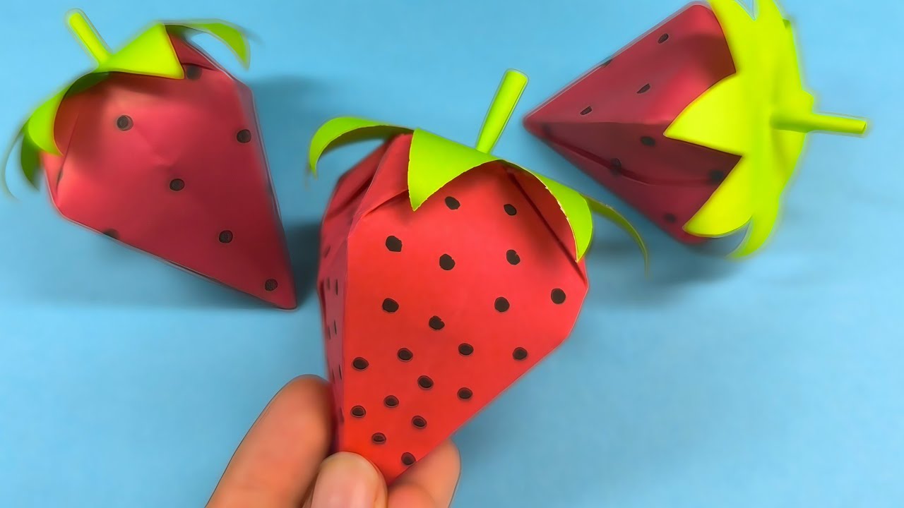 DIY Paper Strawberry | How to Make an Origami Strawberry - YouTube