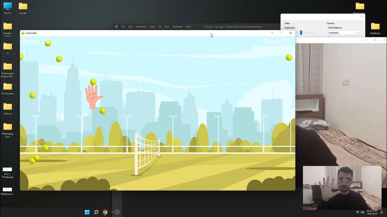 Computer Vision Game - Catch the Balls with Your Hands - OpenCV, Mediapipe, PyGame - YouTube