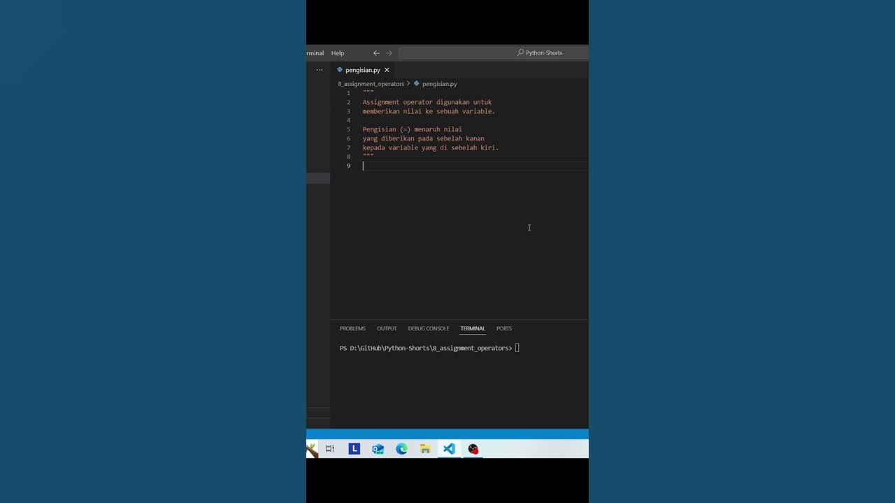 Assignment Operator Pengisian Di Python Dreaviam Coding Programming Python Youtube