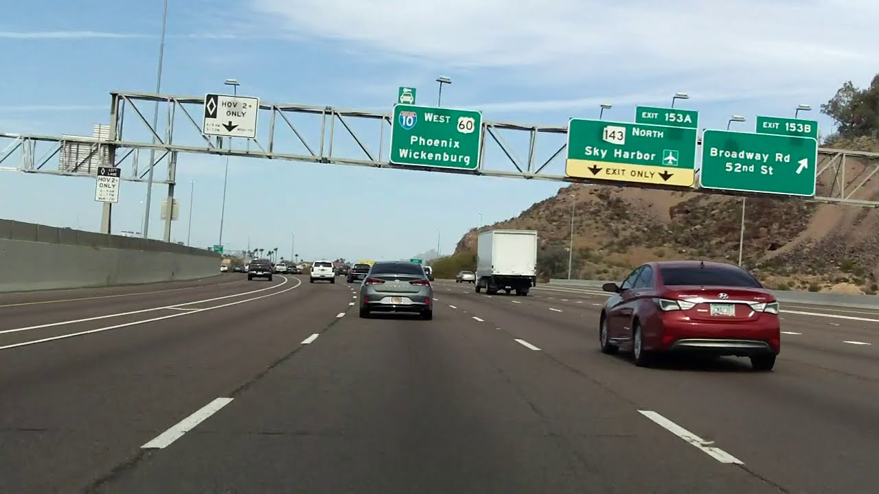 Maricopa Freeway (Interstate 10 Exits 161 to 150) westbound - YouTube