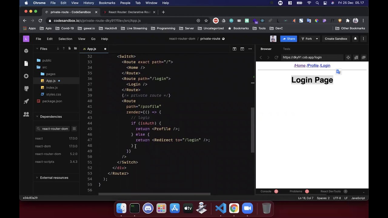 Reactjs 204 Private Route React Router Dom Bahasa Indonesia Youtube