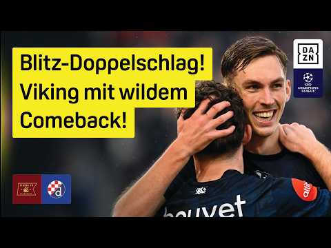 Zwei Tore in zwei Minuten: Viking FK - Dinamo Zagreb | UEFA Champions League | DAZN Highlights
