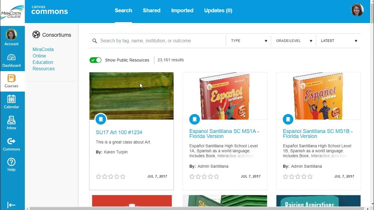 Sharing to and Importing from the MCC Canvas Commons - YouTube