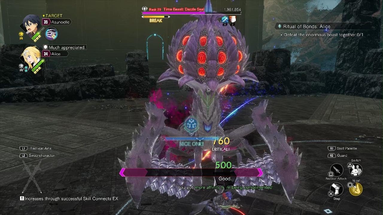 Me and Alice fighting a huge beast SWORD ART ONLINE Last Recollection ...