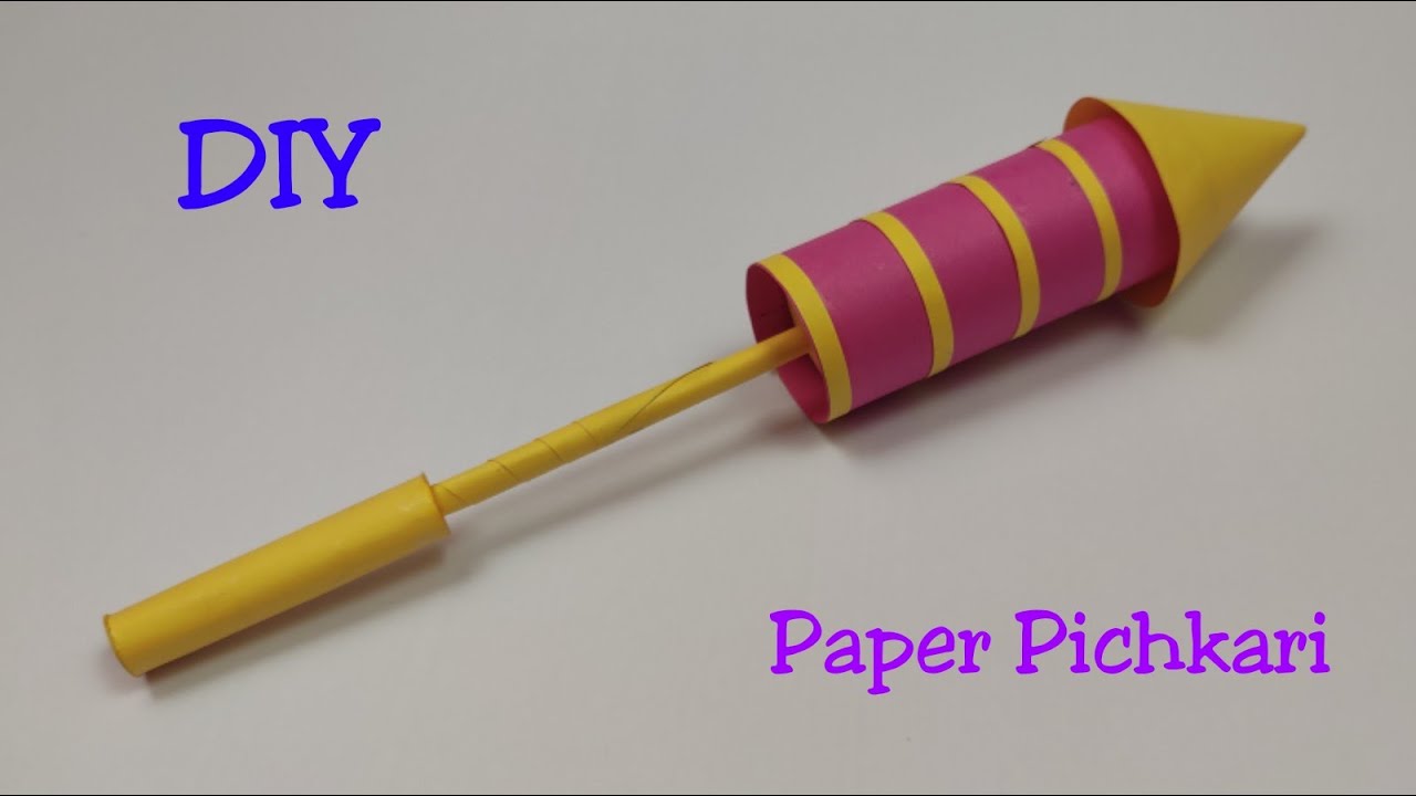 How to make Pichkari / Paper Pichkari / DIY Paper Craft / Easy Paper ...