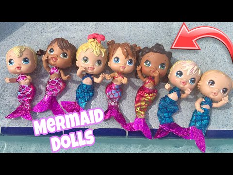 Baby alive crib life dolls Swimming in the Pool 💦 and Turning into Mermaids! 🧜🏻‍♀️