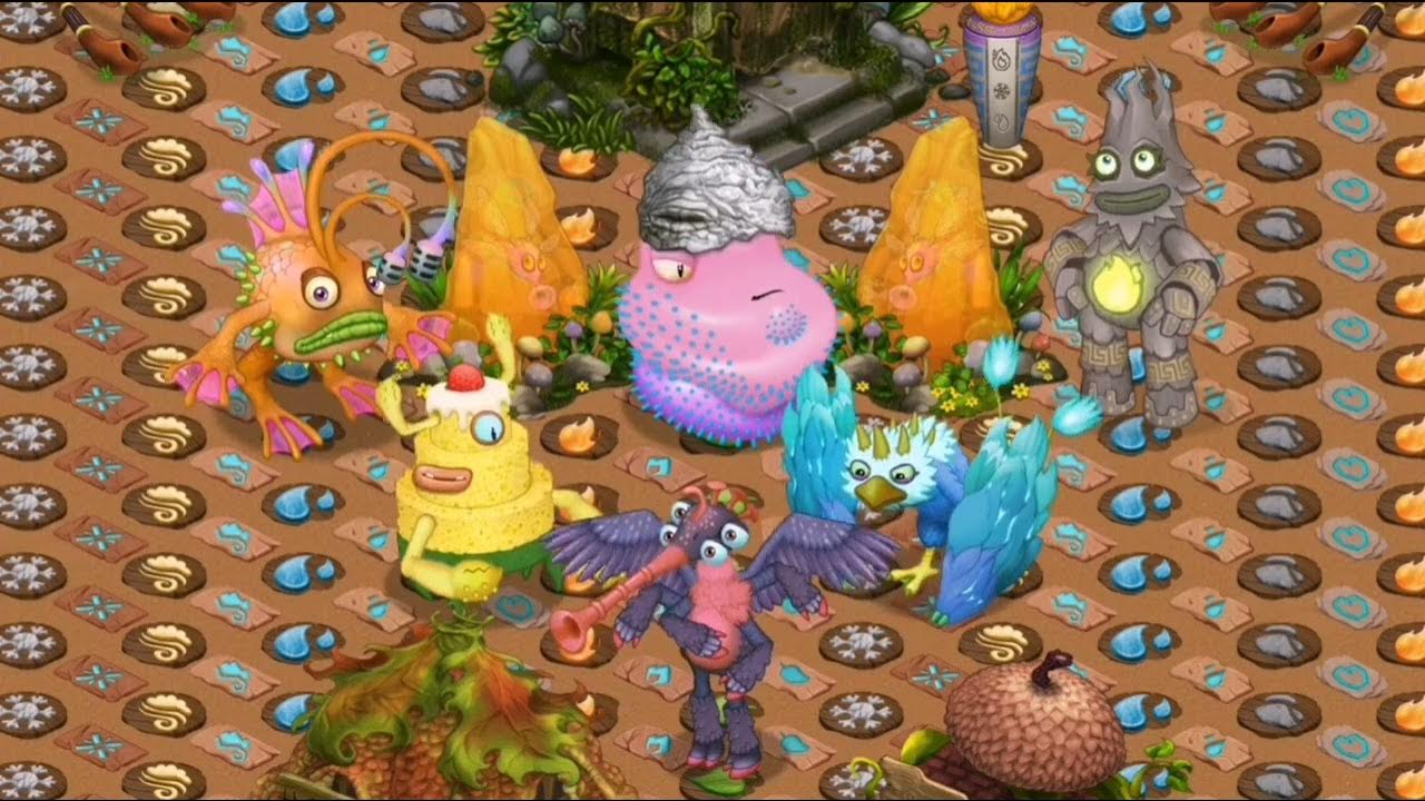 My Singing Monsters:Amber Island Wave 1 but with rare monsters - YouTube
