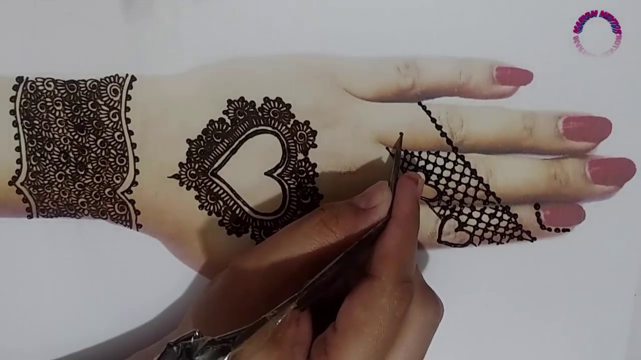 Heart shape mehndi design for hands | mehndi dizain easy | mehandi ...