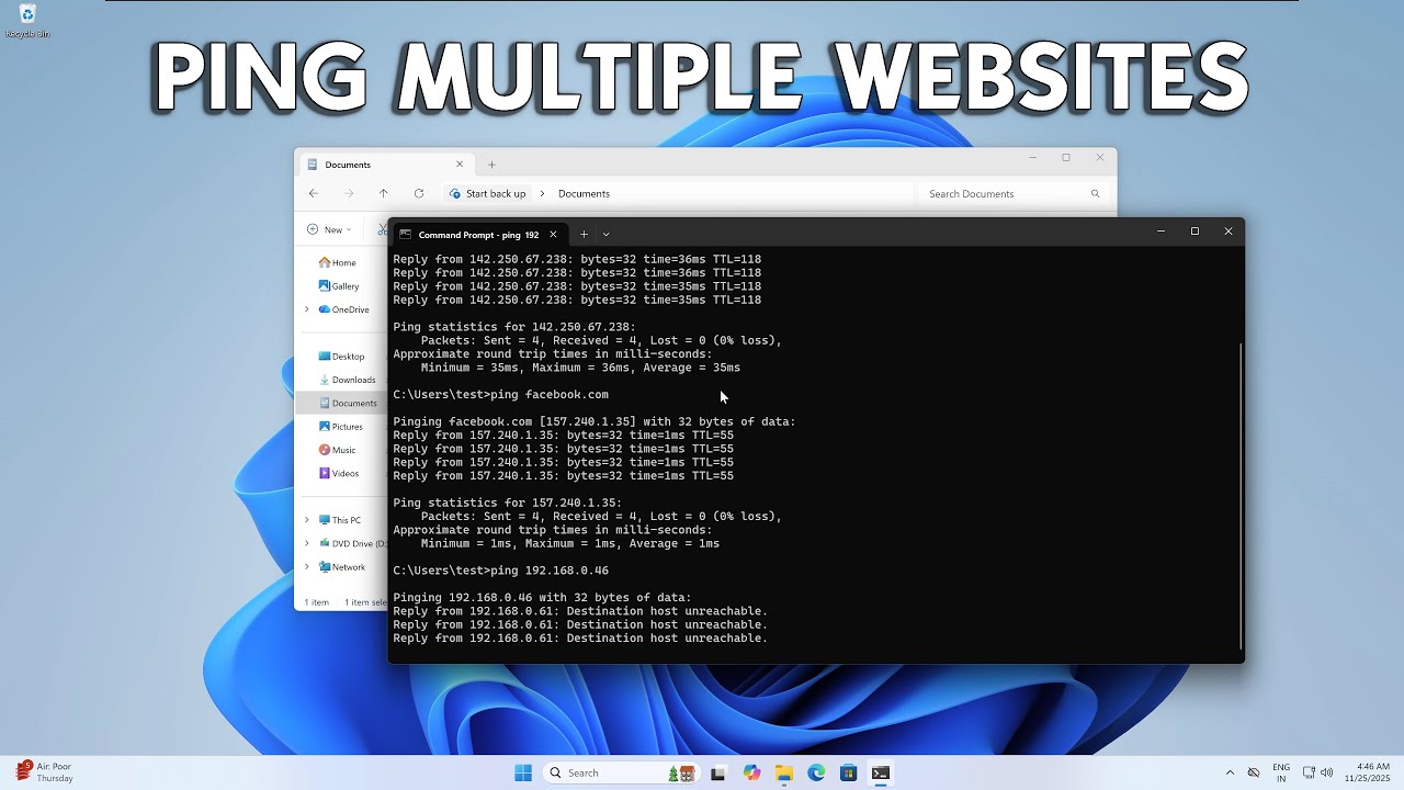 CMD: Ping Multiple Websites Using One Command - YouTube