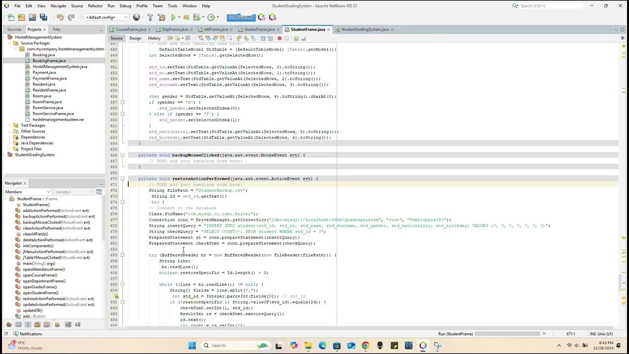 ITEC 314 - STD MGMT SYSTEM (GUI + DATABASE ) - YouTube