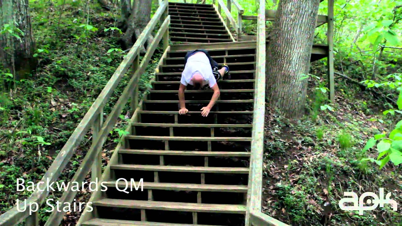 QM Backwards Up Stairs- Parkour Training and Conditioning - YouTube