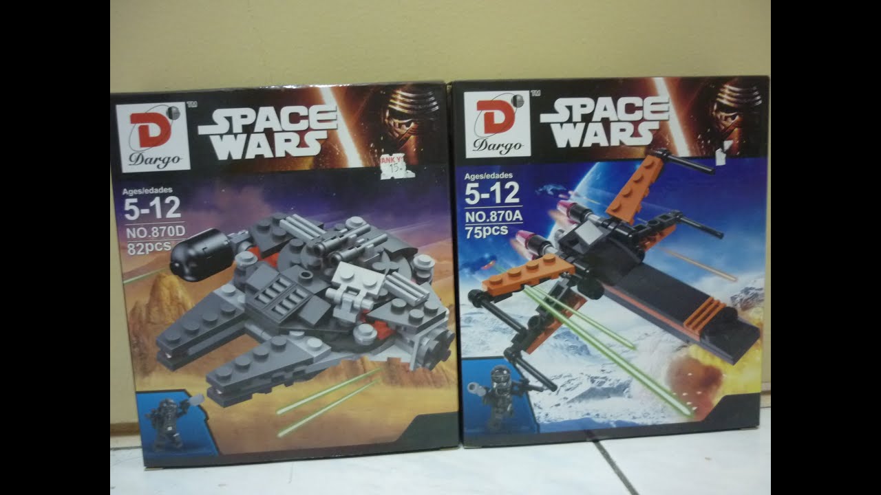 Dargo Lego Bootleg Star Wars mini Millenium Falcon and X-wing review ...