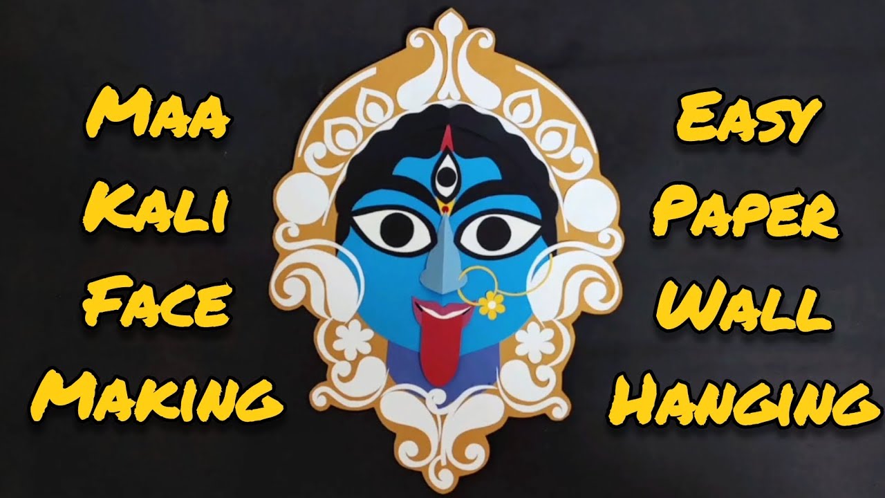 Maa Kali Face Making With Paper 🌺 Maa Kali Wall Hanging Making 🌺 Diy ...