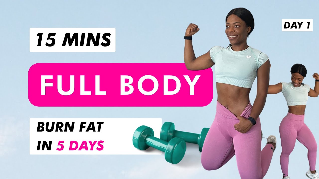 15 Mins Full Body Tone & Strength // No Repeats w Dumbbells // Free ...