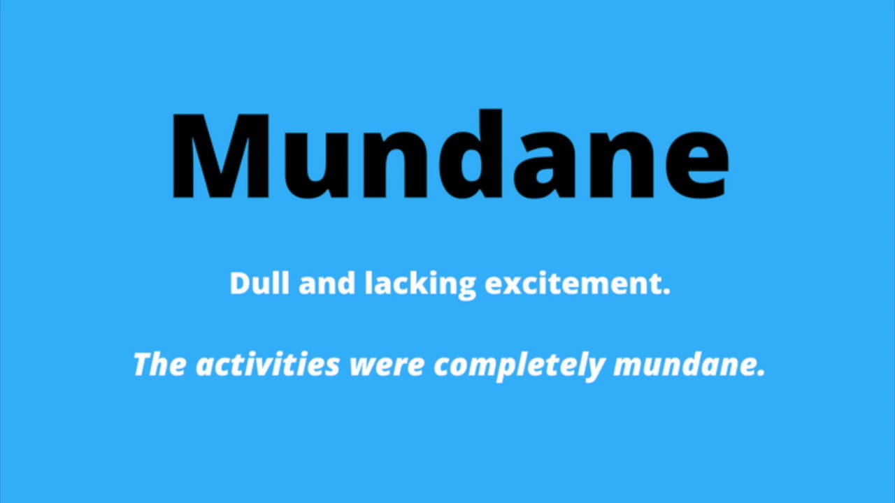 Learn English Vocabulary - Mundane - YouTube