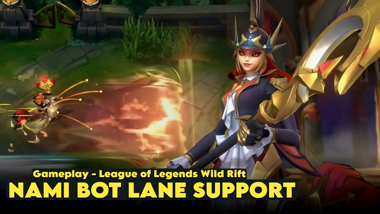 Nami bot lane support | Gameplay - League of Legends Wild Rift - YouTube